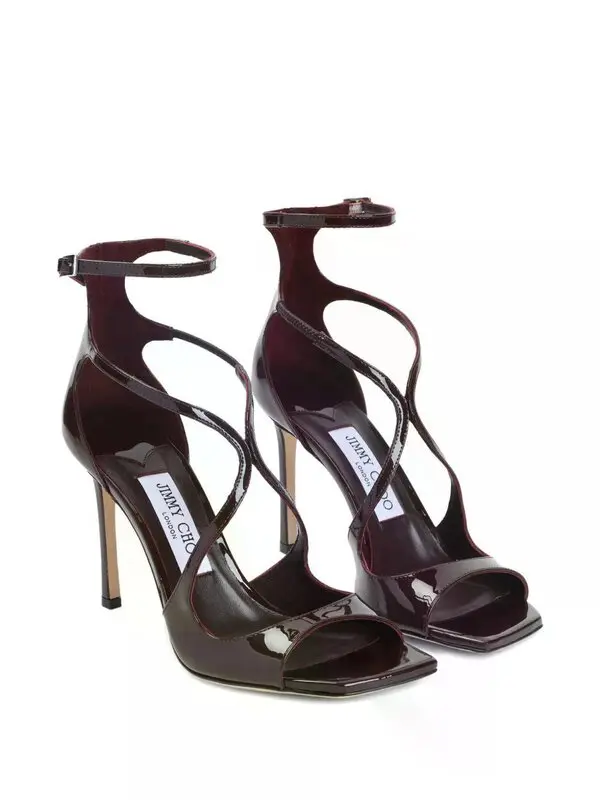 JIMMY CHOO Azia 95 Strappy Stiletto Sandals - Brown