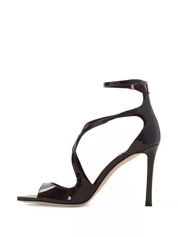 JIMMY CHOO Azia 95 Strappy Stiletto Sandals - Brown