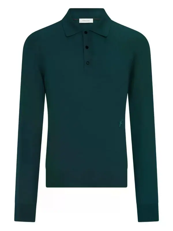 FERRAGAMO Long-sleeved Wool Polo Shirt