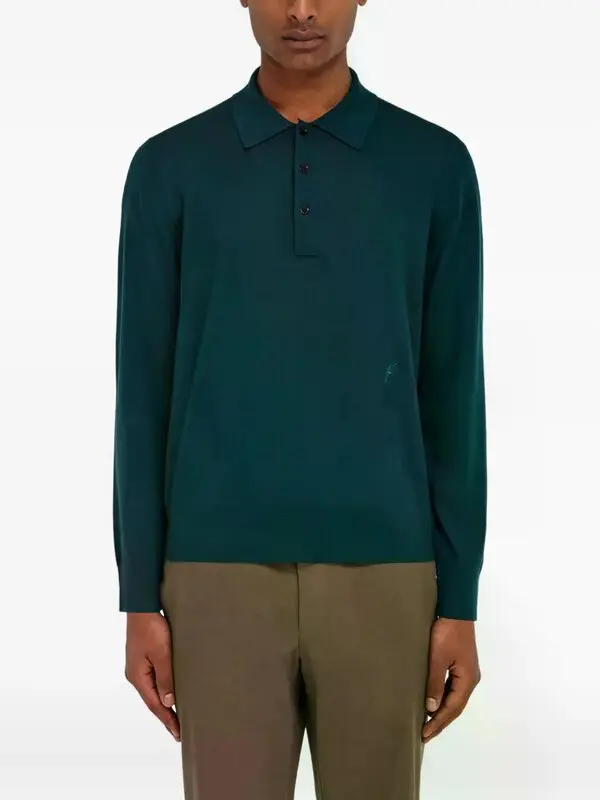 FERRAGAMO Long-sleeved Wool Polo Shirt