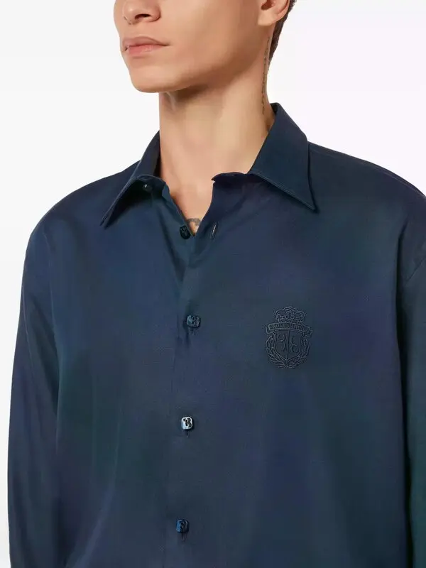BILLIONAIRE Logo-patch Shirt - Blue