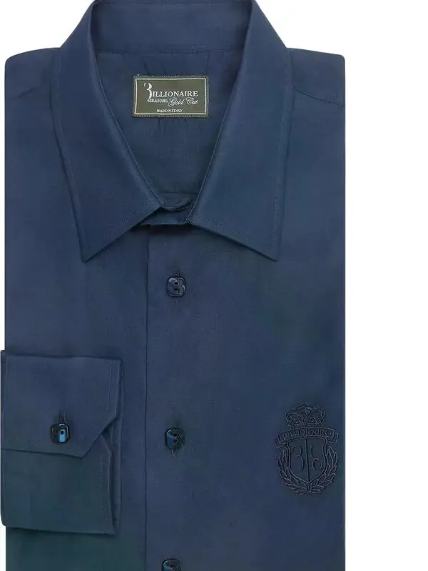 BILLIONAIRE Logo-patch Shirt - Blue