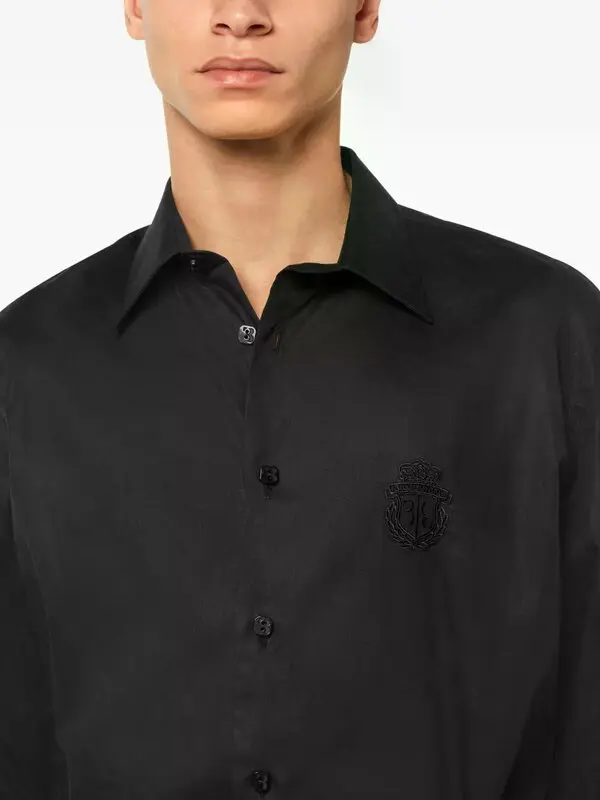 BILLIONAIRE Logo-embroidered Shirt - Black