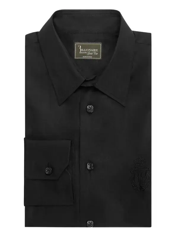 BILLIONAIRE Logo-embroidered Shirt - Black