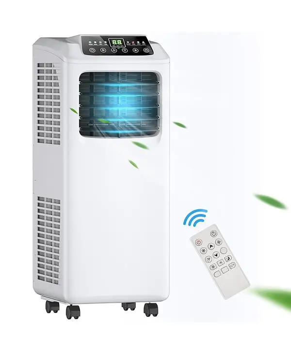 COSTWAY 9,000 Btu Portable Air Conditioner & Dehumidifier Function Remote W/ Window Kit - White