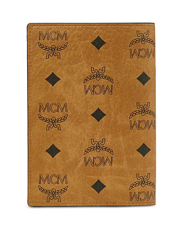 Mcm Ottomar Visetos Passport Holder - Cognac