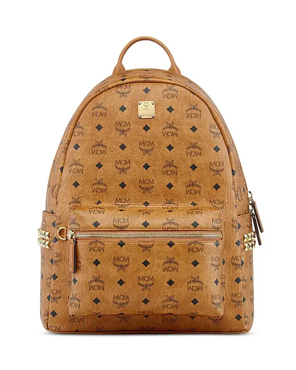 Mcm Stark Visetos Backpack - Cognac