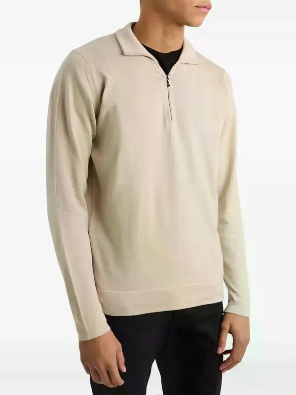 John Smedley Quarter-zip Knit Sweater - Neutrals