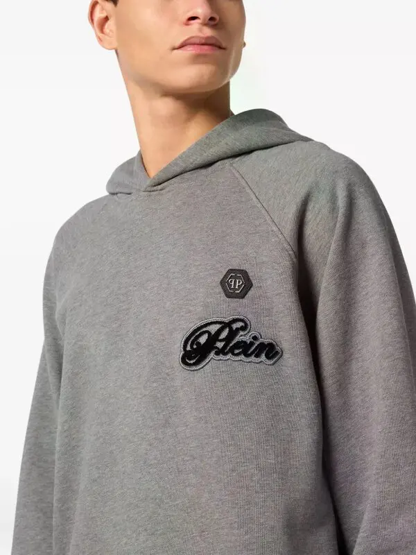 Philipp Plein Logo-patch Hoodie - Grey