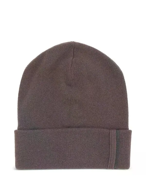 Brunello Cucinelli Embellished Beanie - Brown