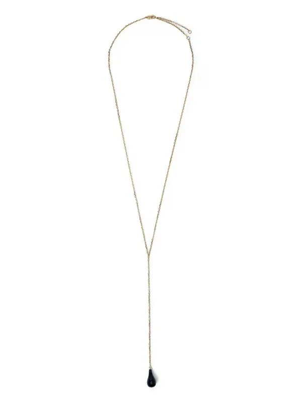 TOTEME 18k Gold-plated Brass Onyx Drop Necklace - Black