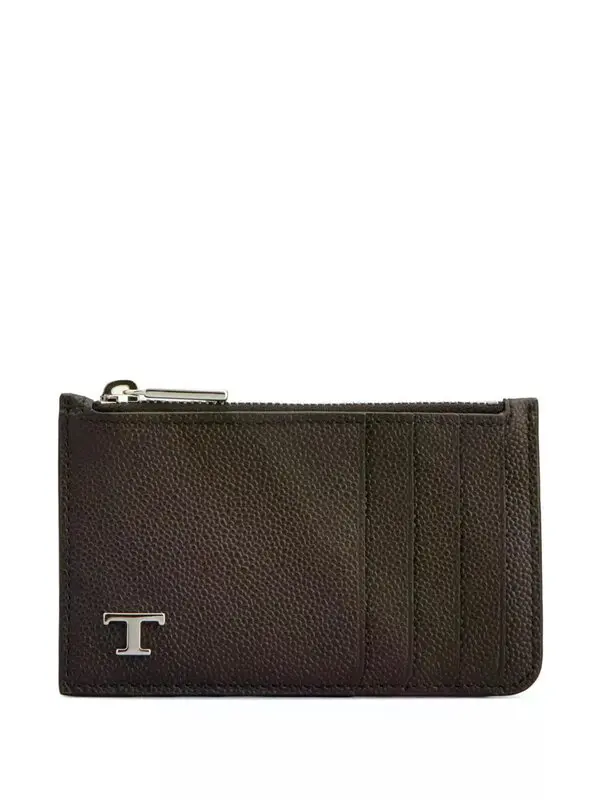 TOD'S Leather Card Holder - Brown