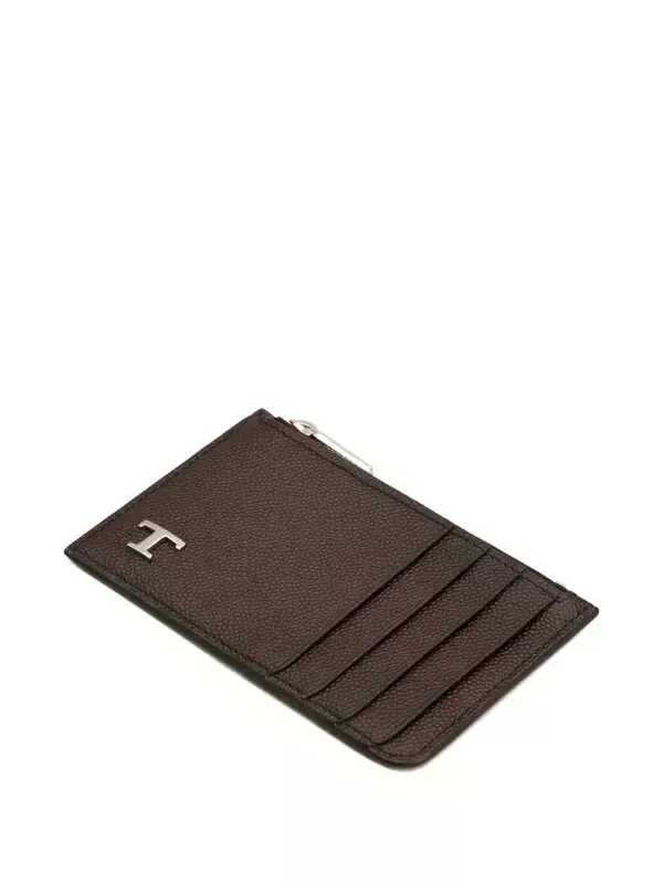 TOD'S Leather Card Holder - Brown