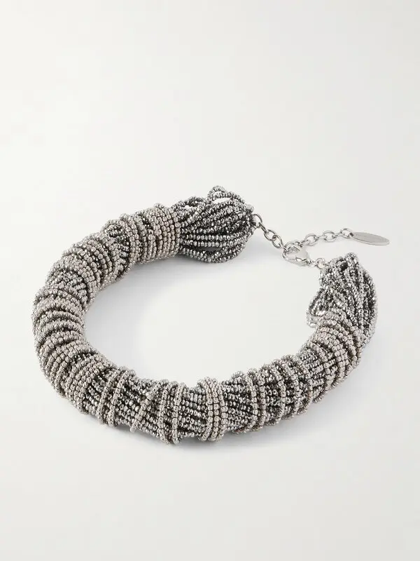 Brunello Cucinelli Beaded Necklace - Silver