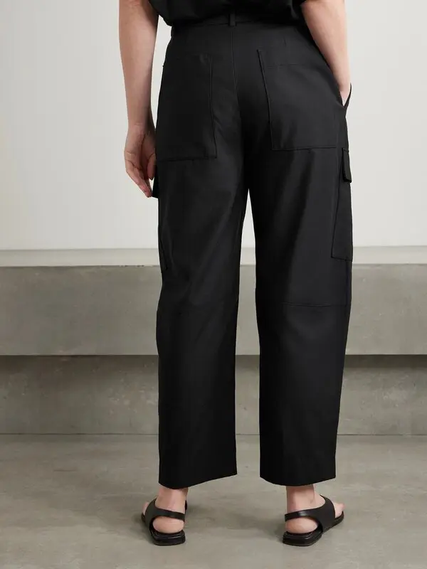 Another Tomorrow Lyocell And Cotton-blend Twill Barrel-leg Cargo Pants