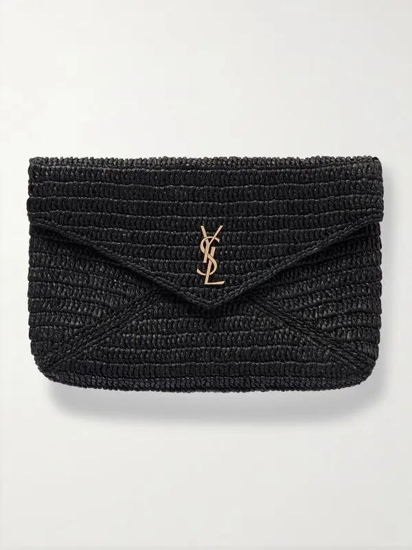 Saint Laurent Cassandre Raffia Clutch