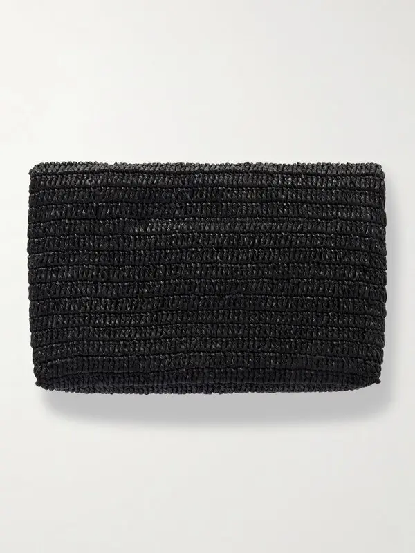 Saint Laurent Cassandre Raffia Clutch