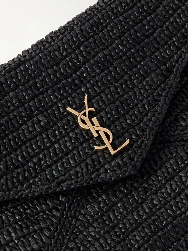 Saint Laurent Cassandre Raffia Clutch
