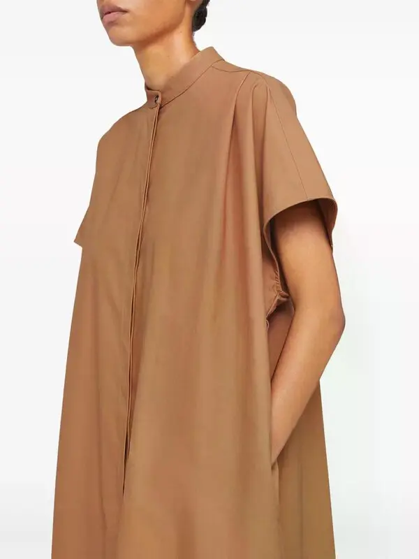 JIL SANDER Collarless Belted Shirt Dress