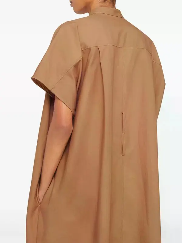 JIL SANDER Collarless Belted Shirt Dress