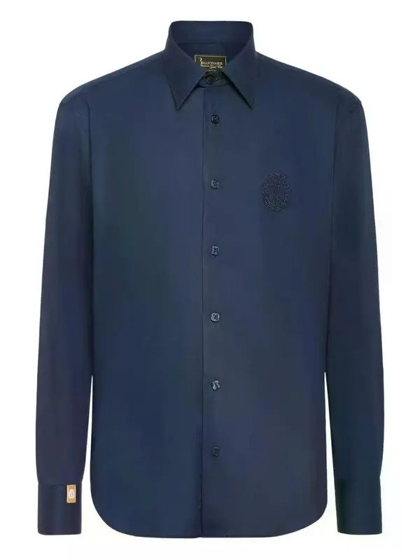 BILLIONAIRE Logo-patch Shirt - Blue