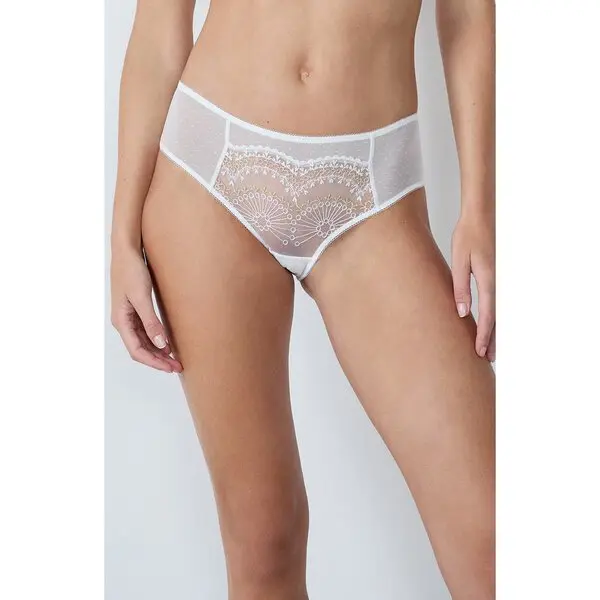 ETAM Promise Embroidered Briefs - Ecru