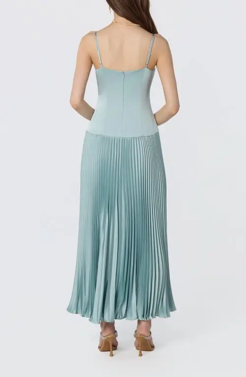 Astr The Label Pleated Drop Waist Dress - Seafoam