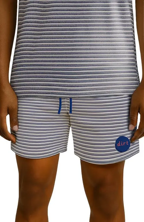 D.RT Striped Drawstring Shorts - Blue/ White