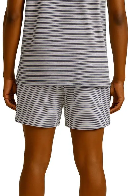 D.RT Striped Drawstring Shorts - Blue/ White