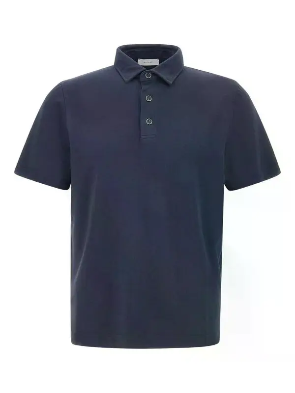 DIKTAT Short-sleeve Button Polo Shirt - Blue