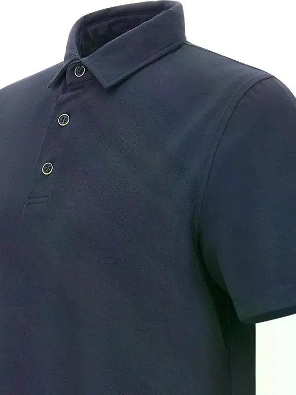 DIKTAT Short-sleeve Button Polo Shirt - Blue