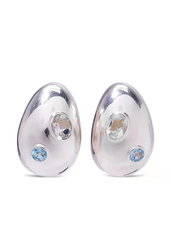LIZZIE FORTUNATO Arp Gemstone Earrings - Silver