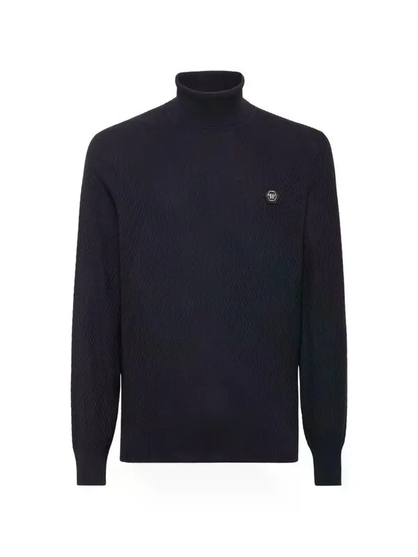 Philipp Plein Logo-patch Turtleneck Sweater - Black