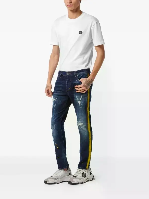 Philipp Plein Distressed Straight-leg Jeans