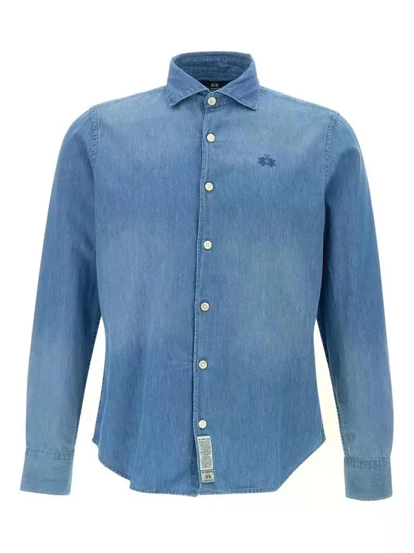 LA MARTINA Logo-embroidered Denim Shirt