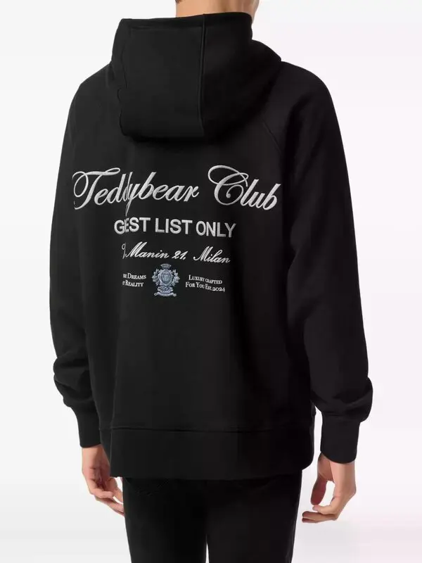 Philipp Plein Teddy Bear Motif Fleece Hoodie