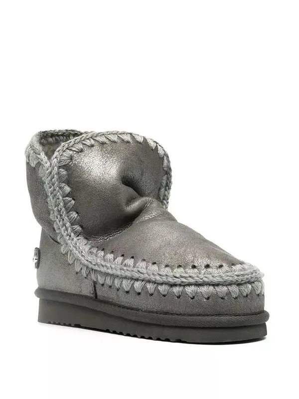 Mou Eskimo 18 Metallic-finish Ankle Boots - Grey