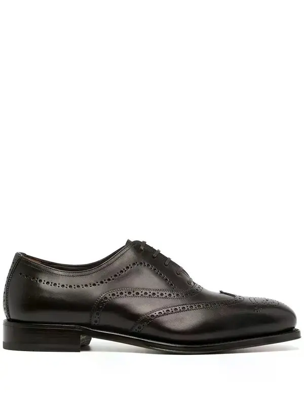 FERRAGAMO Dark Calf Leather Oxford Shoes