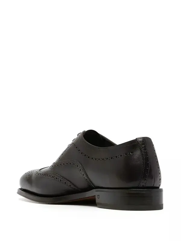 FERRAGAMO Dark Calf Leather Oxford Shoes