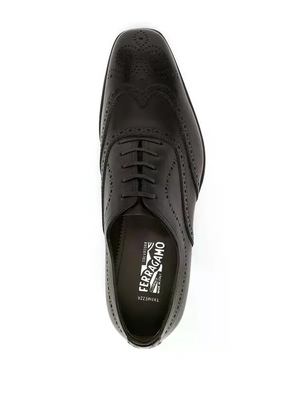 FERRAGAMO Dark Calf Leather Oxford Shoes