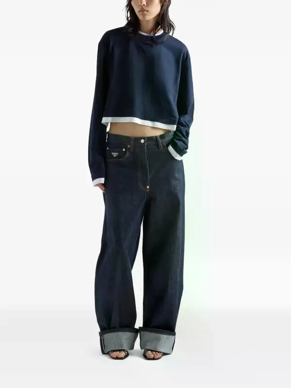 Prada Long-sleeve Crew-neck T-shirt