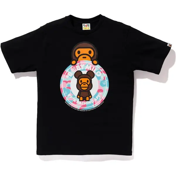 A BATHING APE Store Miami Baby Milo Bearbrick Busy Tee Shirt - Black