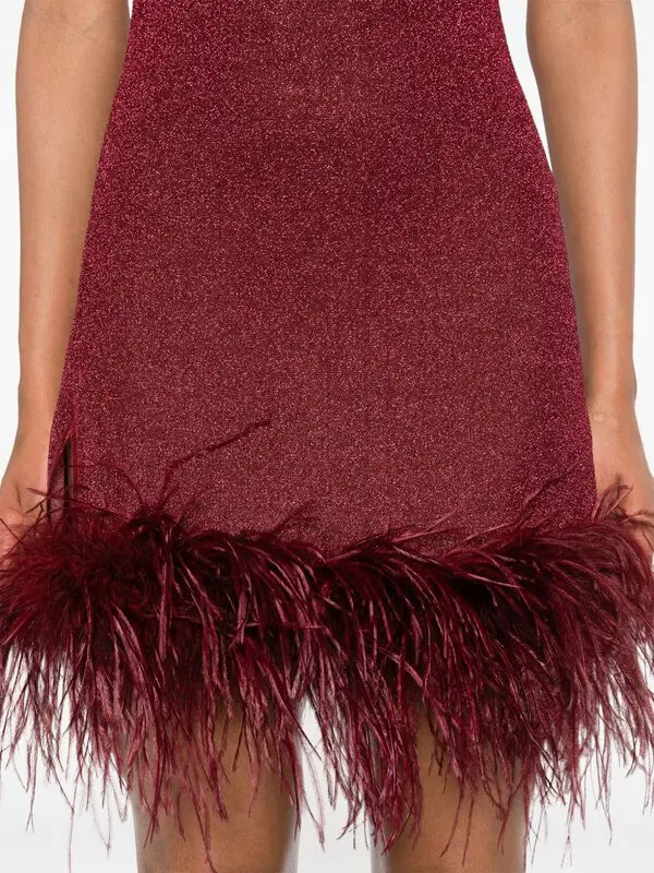 oseree red dress Oseree Lumire Plumage Maxi Dress