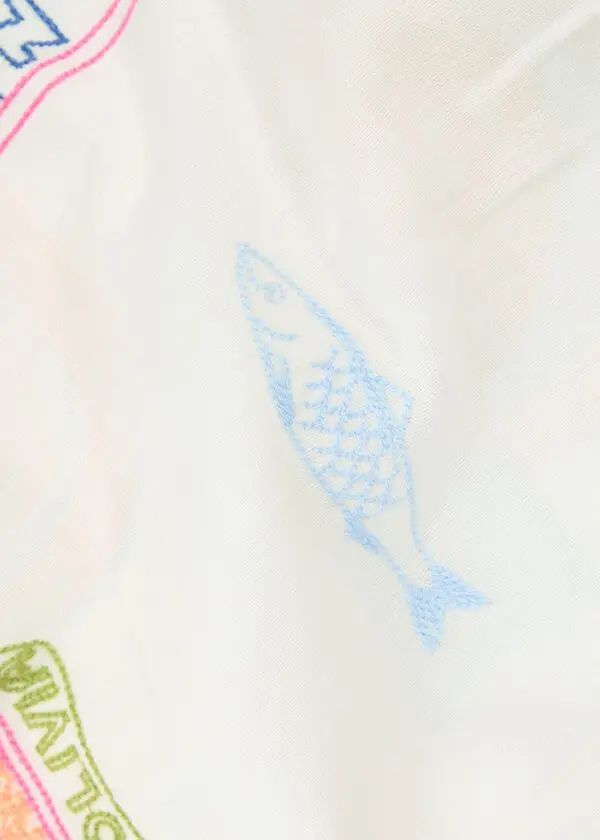 DAMSON MADDER Embroidered Cotton-blend Shirt - Multicoloured