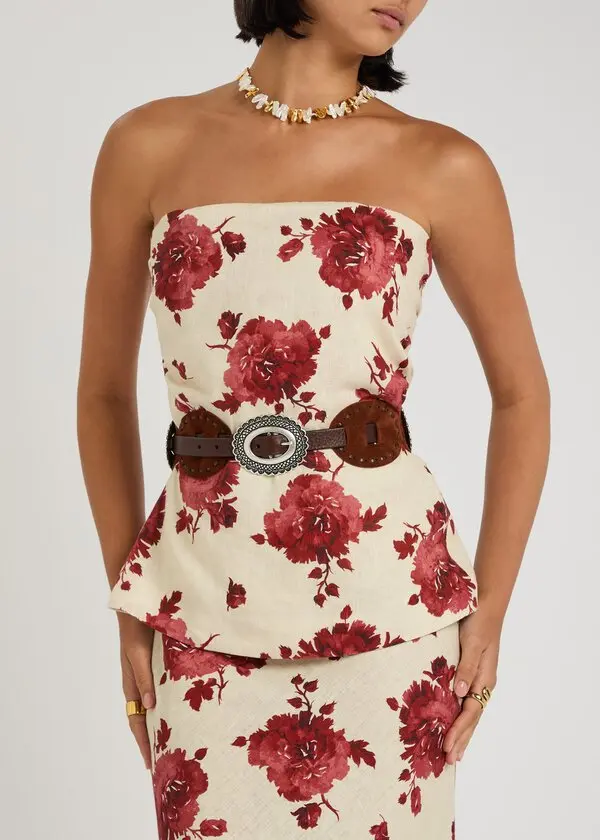 Anderson's Embellished Suede Concho Belt