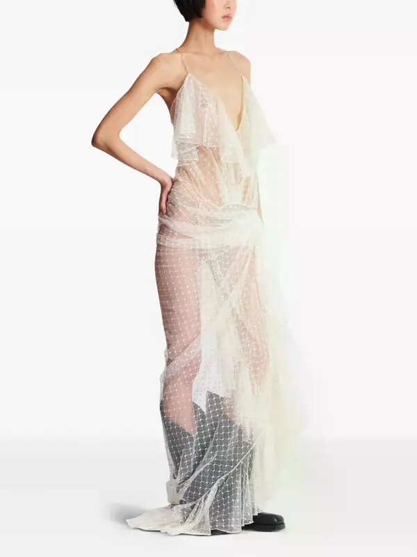 Balmain Lace-panel Maxi Dress