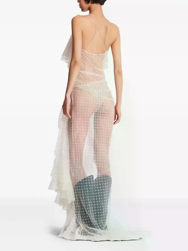 Balmain Lace-panel Maxi Dress