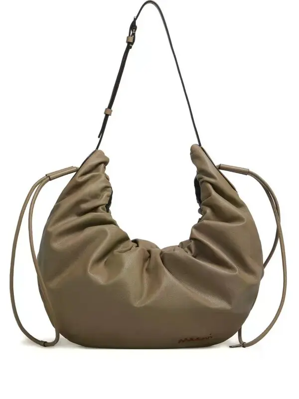 Marni Leather Scrunchie Shoulder Bag - Brown