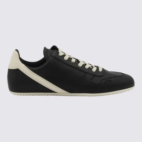 Rick Owens Minimal Leather Sneakers - Black-milk