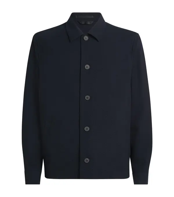 Sunspel Stretch-wool Seersucker Jacket - Navy
